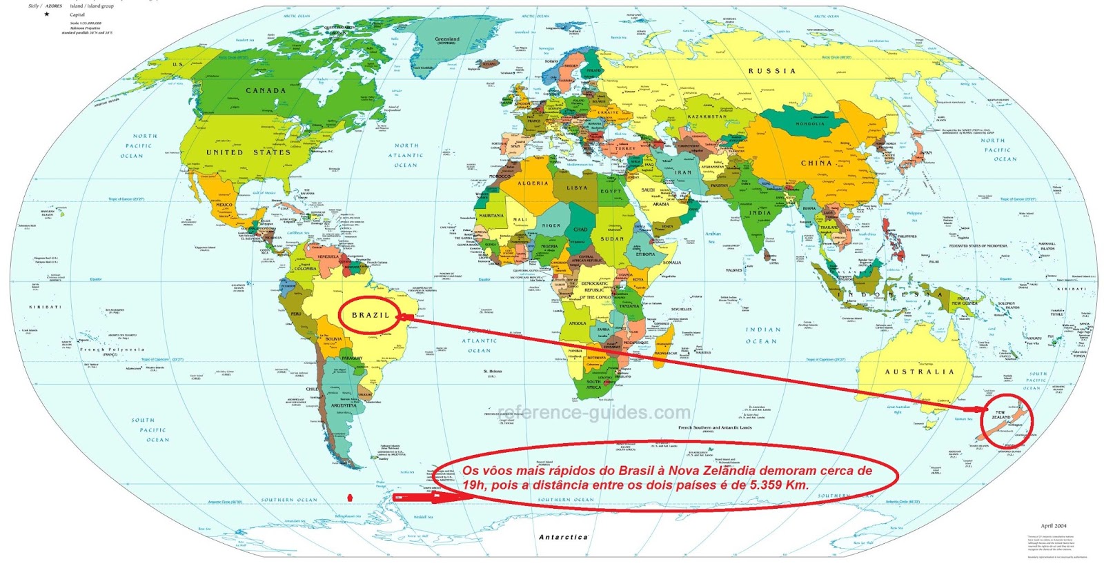 Mapa Mundi Nova Zelandia - FDPLEARN