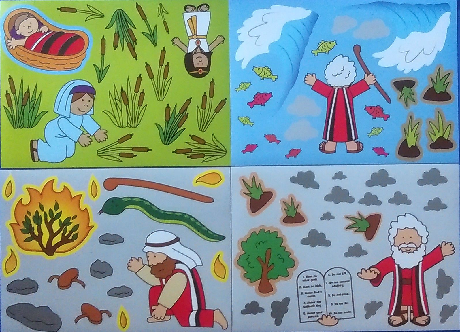 Petersham Bible Book & Tract Depot: Stories of Moses Sticker Scenes