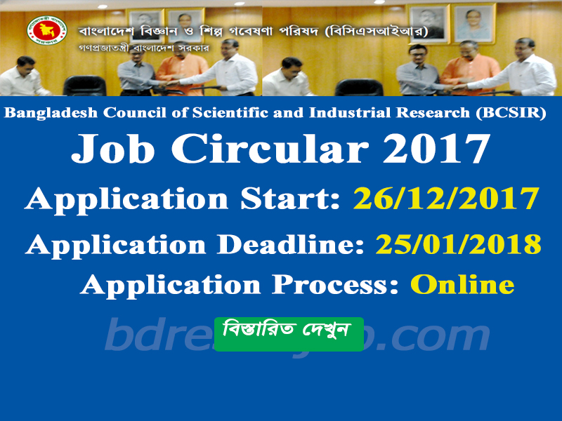 Bangladesh Council of Scientific and Industrial Research (BCSIR) Job ...