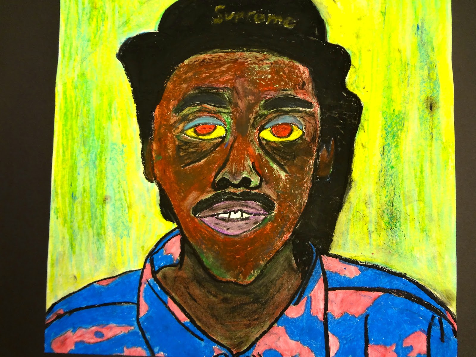 Sharpies, paint, and paper! Oh my!: Abnormal Colored Portraits