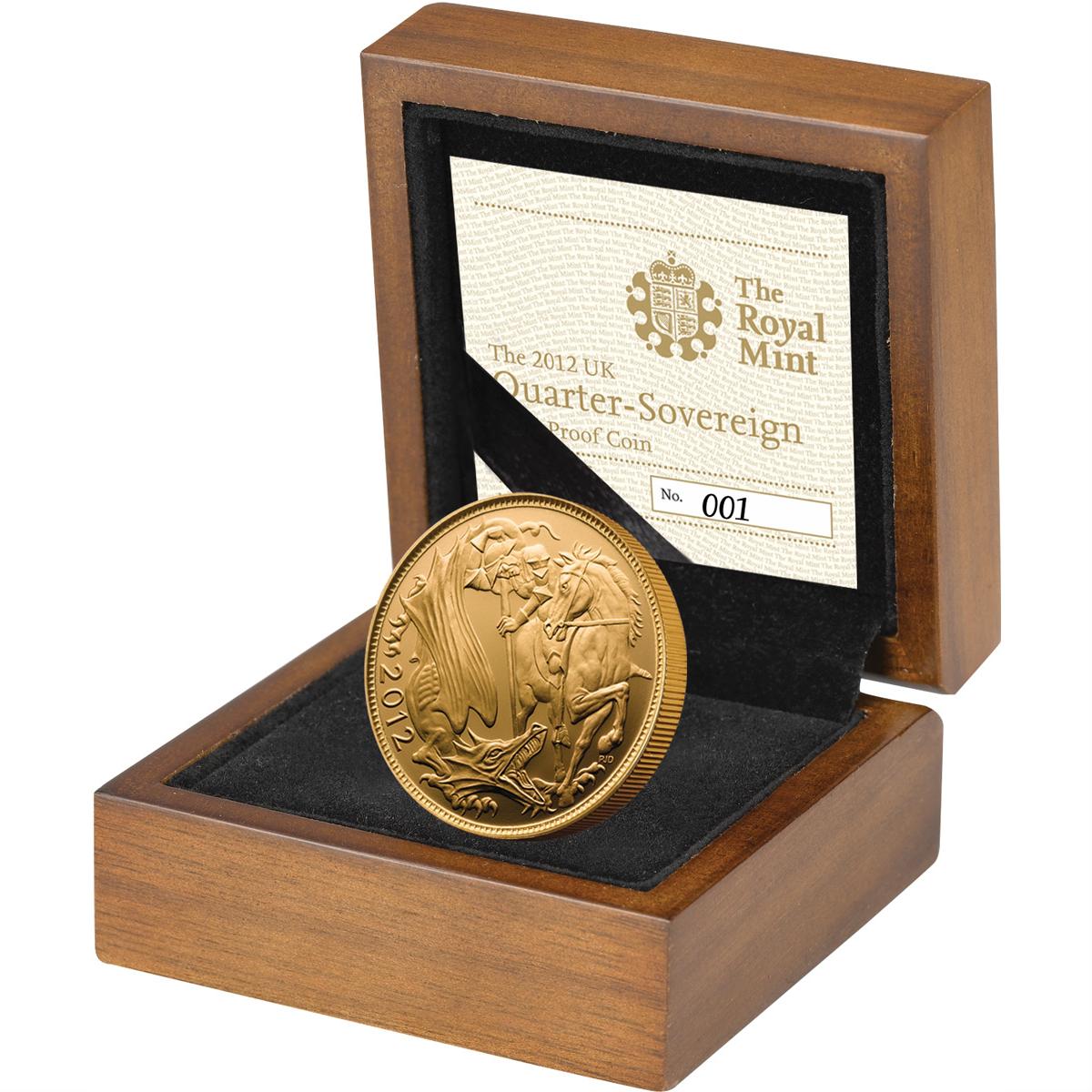 Australia Gold: 2012 UK GOLD PROOF QUARTER-SOVEREIGN - THE Royal Mint
