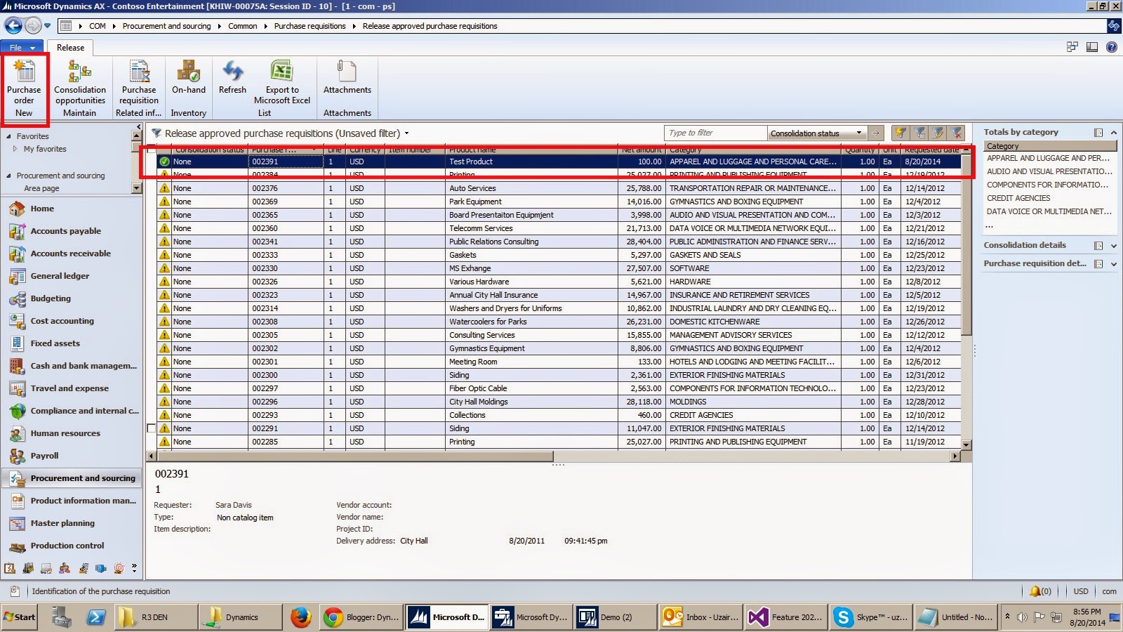 Dynamics AX/365 Fin Ops Functional Help: How to create Purchase Order ...