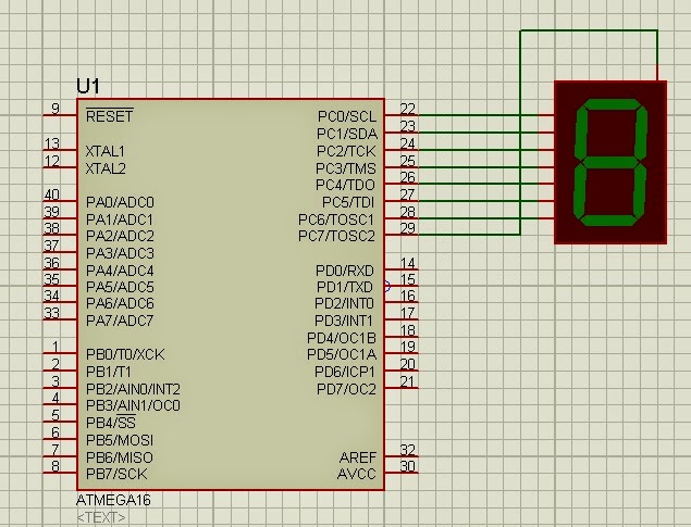 CARA MEMBUAT SIMULASI TIME COUNTER 7 SEGMEN DENGAN ATMEGA16 & CODE VISION AVR
