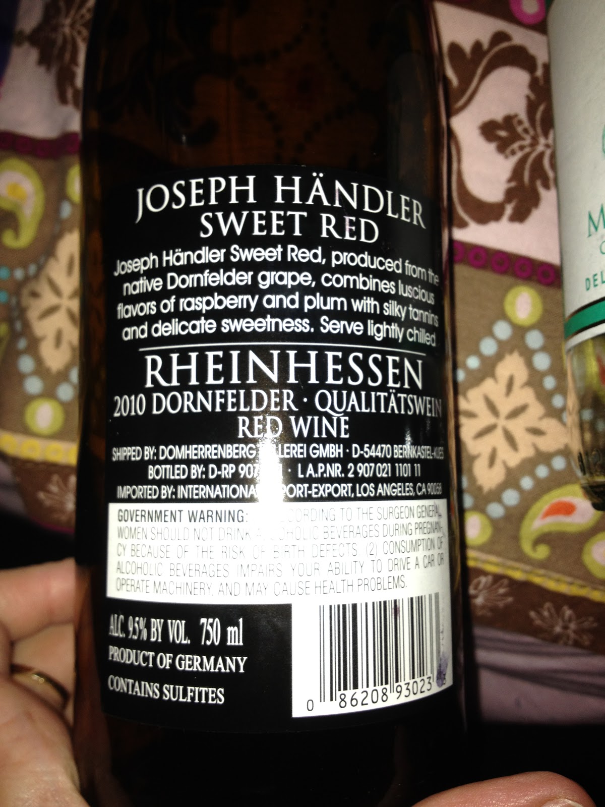 Kristen's Wine Blog: Tasting- Joseph Handler Rheinhessen