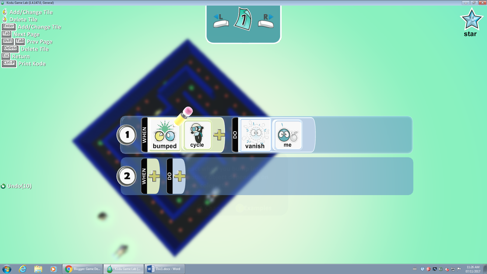 Game Design 2017/2018: Kodu Pac-Man