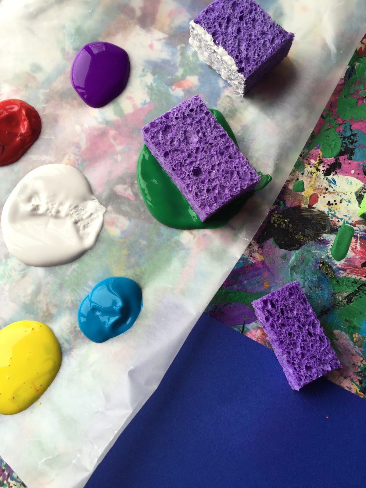 Mini Monets and Mommies: Hanukkah Kids' Craft: Sponge Print Menorah