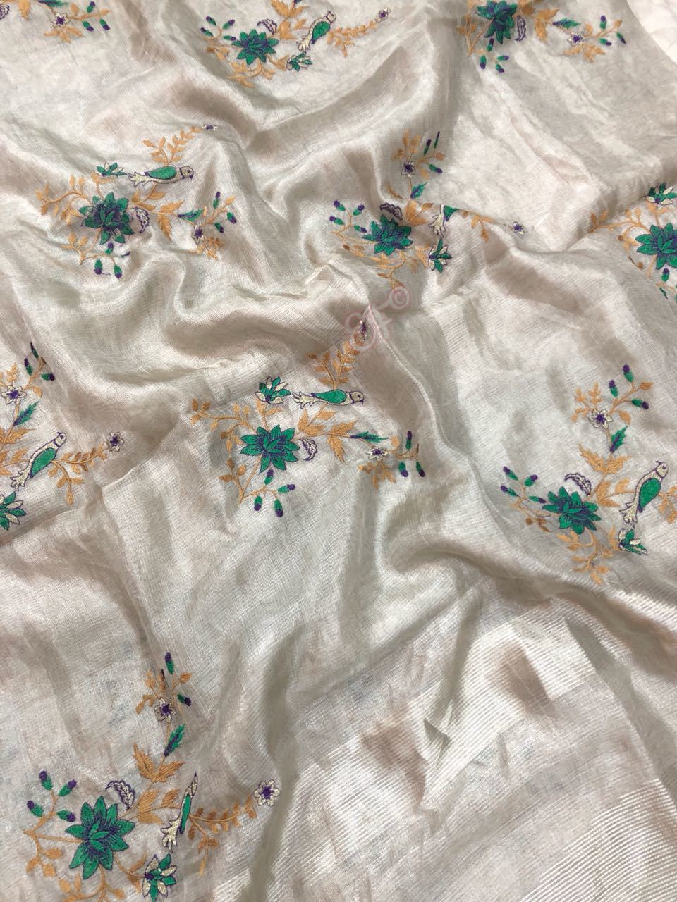 Pure Handloom Silver Tissue Sarees