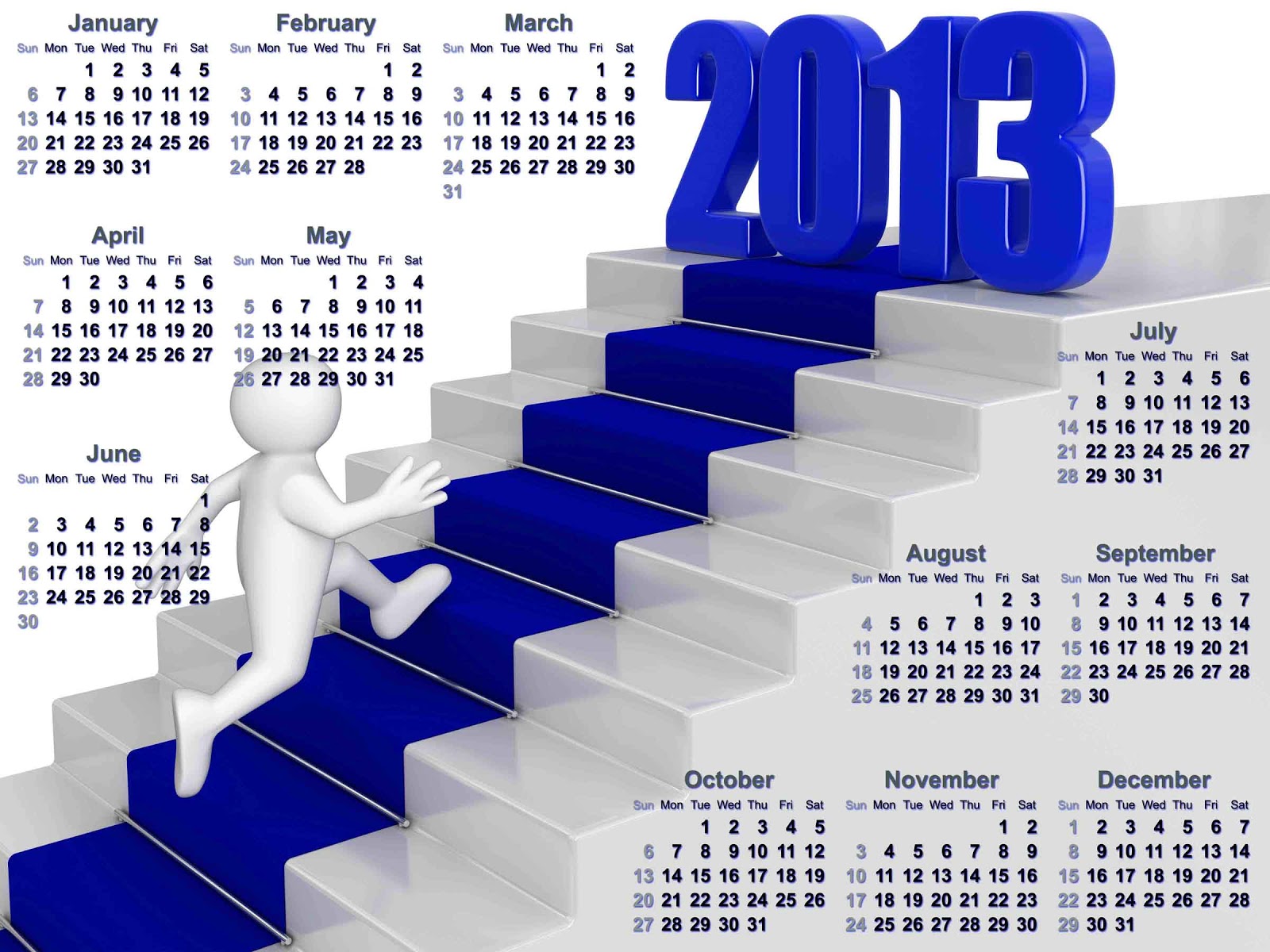 Calendario 2013 año de retos y logros - Plantillas para photoshop 2020