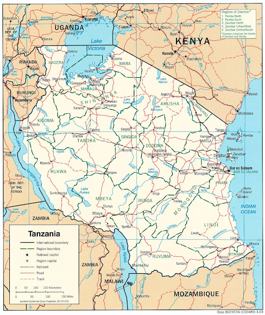 Tanzani - Hartat gjeografike në Tanzani - Shqipëria Express