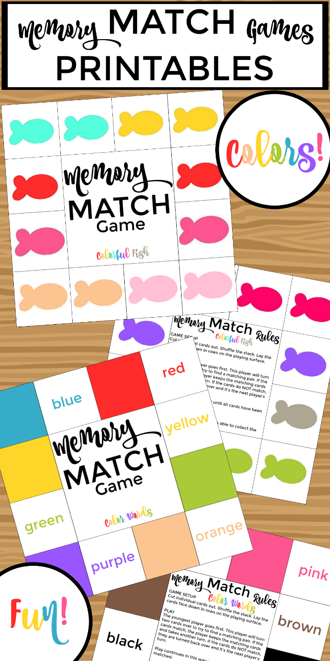 The Life of Jennifer Dawn: Printable: Color Memory Games