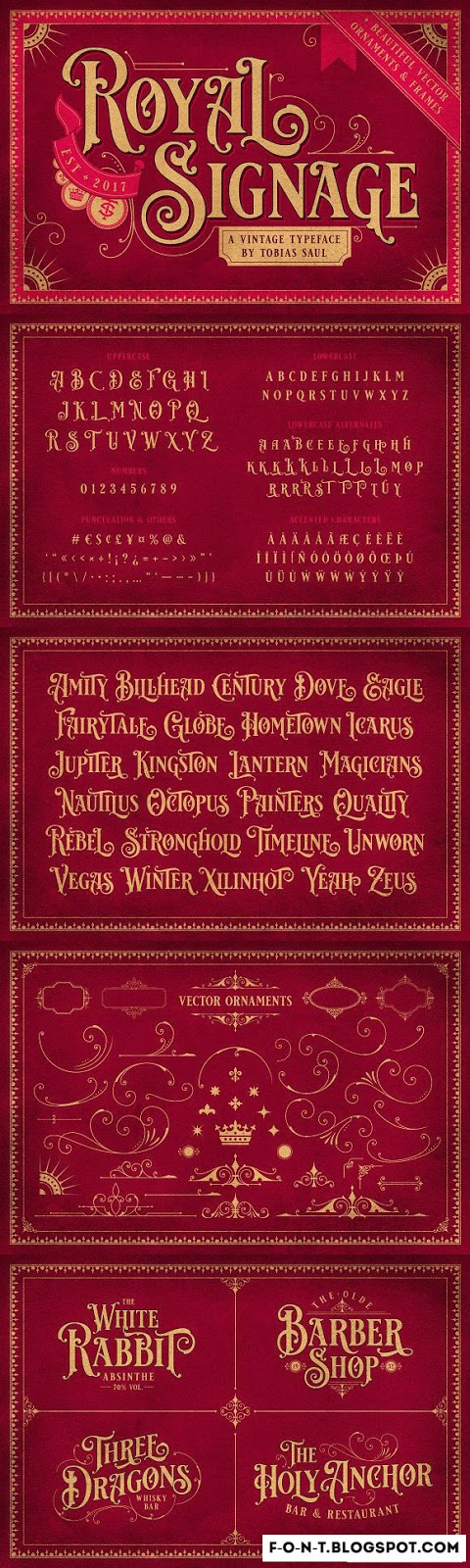 ROYAL SIGNAGE FONT + ORNAMENTS