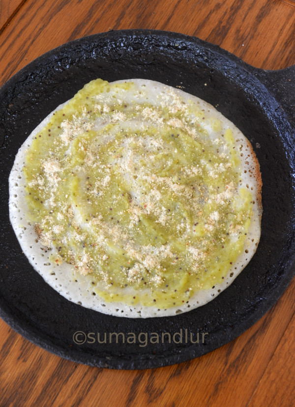 Veggie Platter: Pachi Karam Dosa / Pacha Karam Dosa