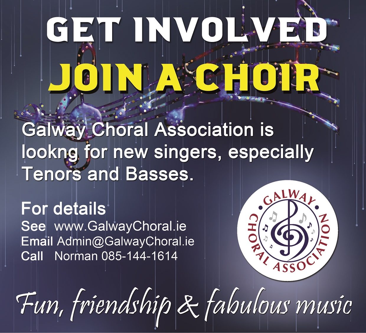 Galway Choral Association: Join a choir in 2019