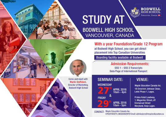 Study at Bodwell High School, Vancouver Canada and get direct placement ...