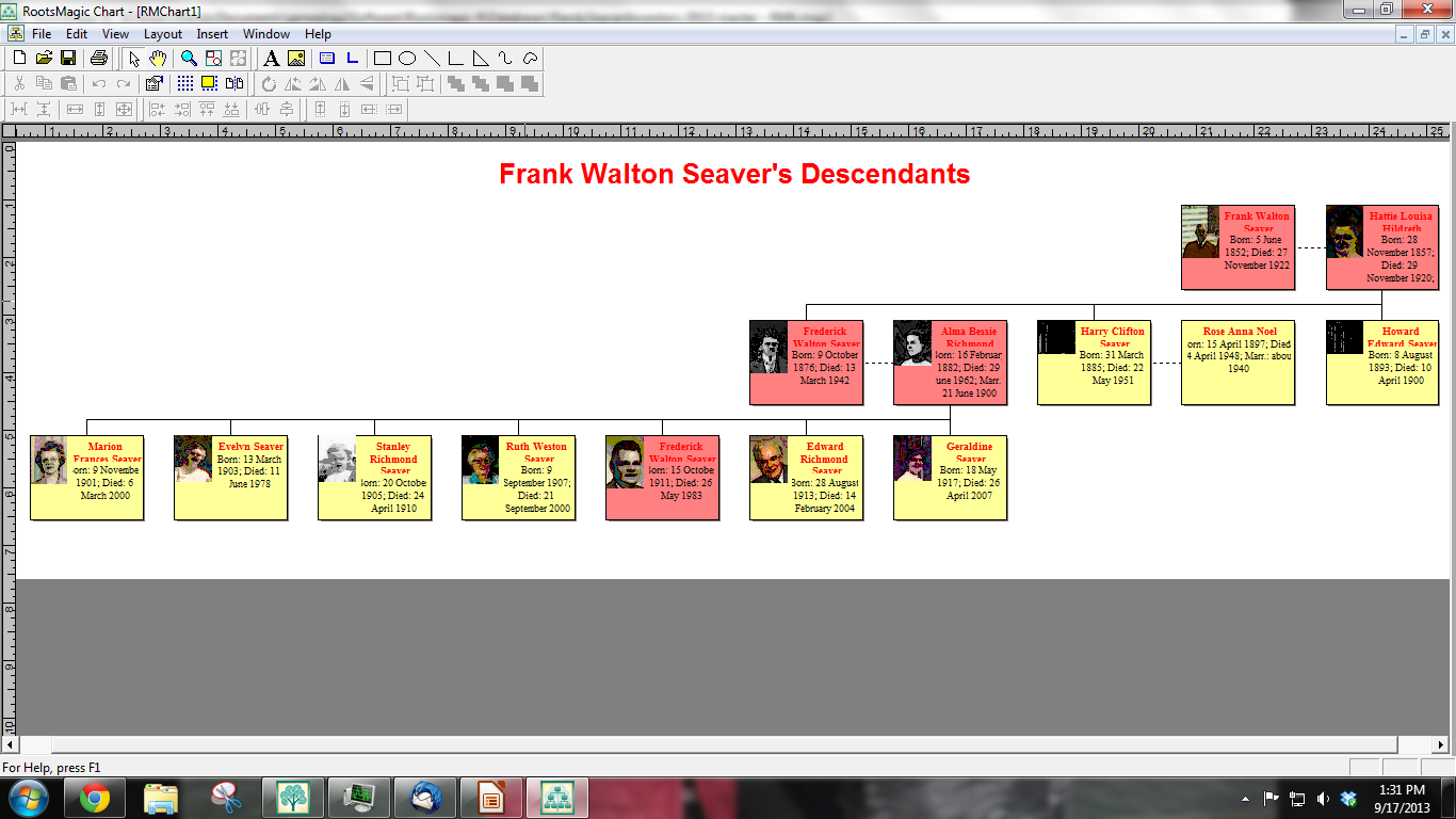Genea-Musings: Making a Descendant's Chart using RootsMagic 6