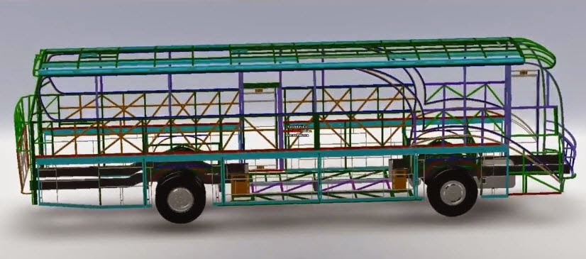 SOLID WORKS BUS STRUCTURE DESIGN ANIMATION - SolidWorks Share