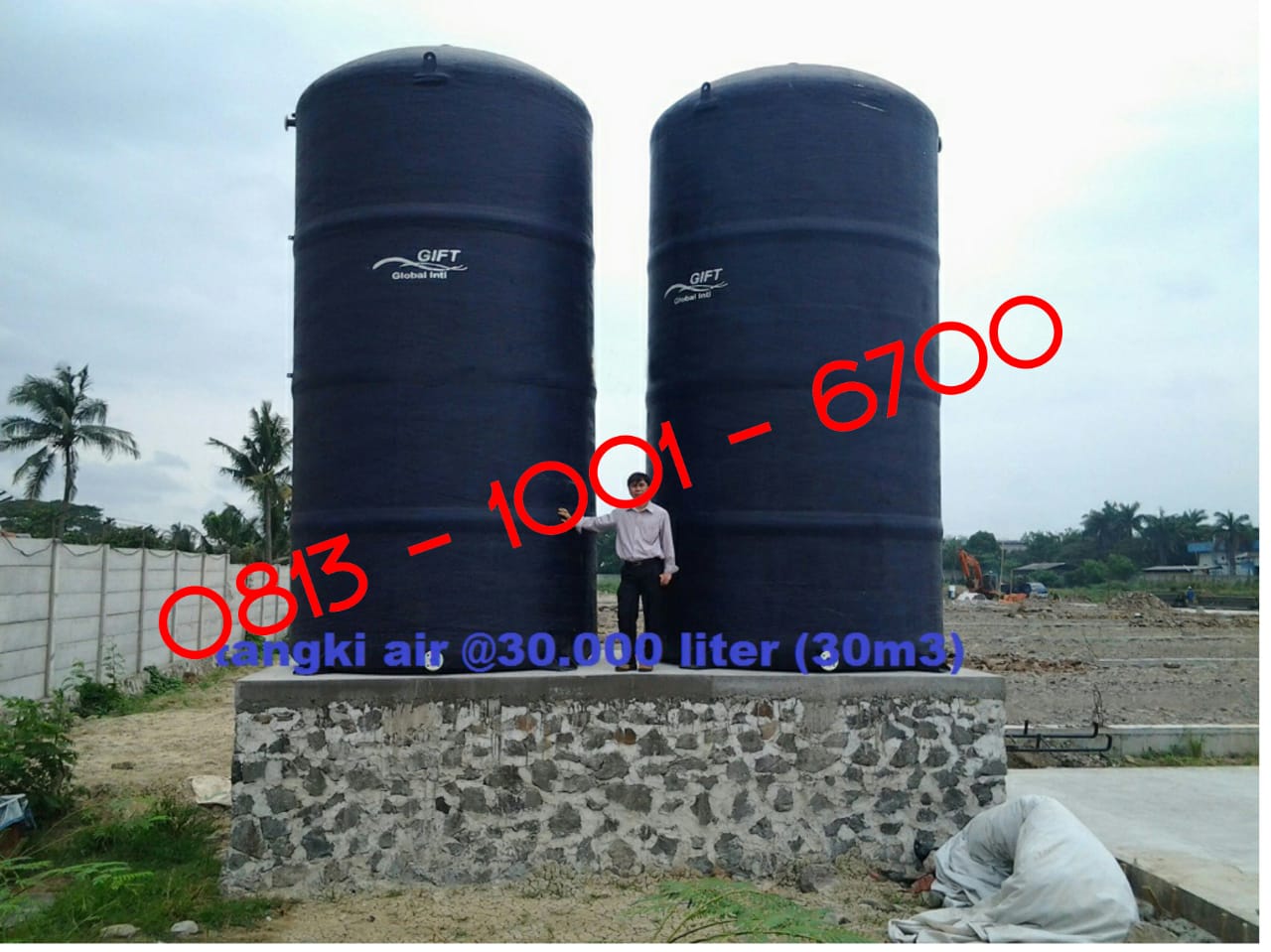 tangki air fiberglass, roof tank, tandon air: TANGKI AIR VERTIKAL