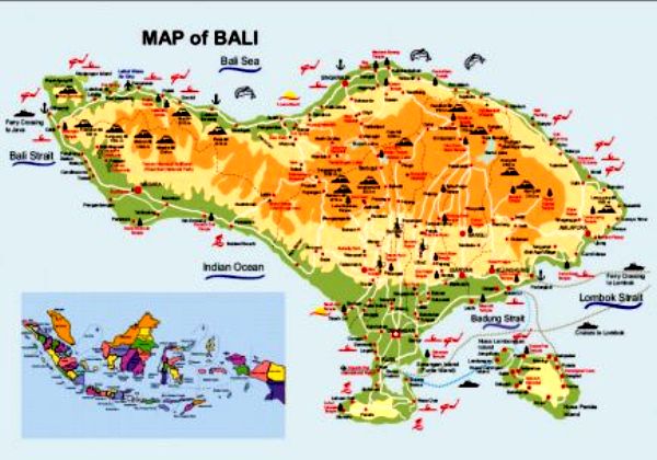 Bali Island of Paradise: Map of Bali: Island of Paradise