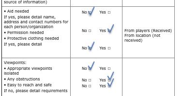 Unit 3: Create a media product: LO2: Risk Assessments and Recce Forms