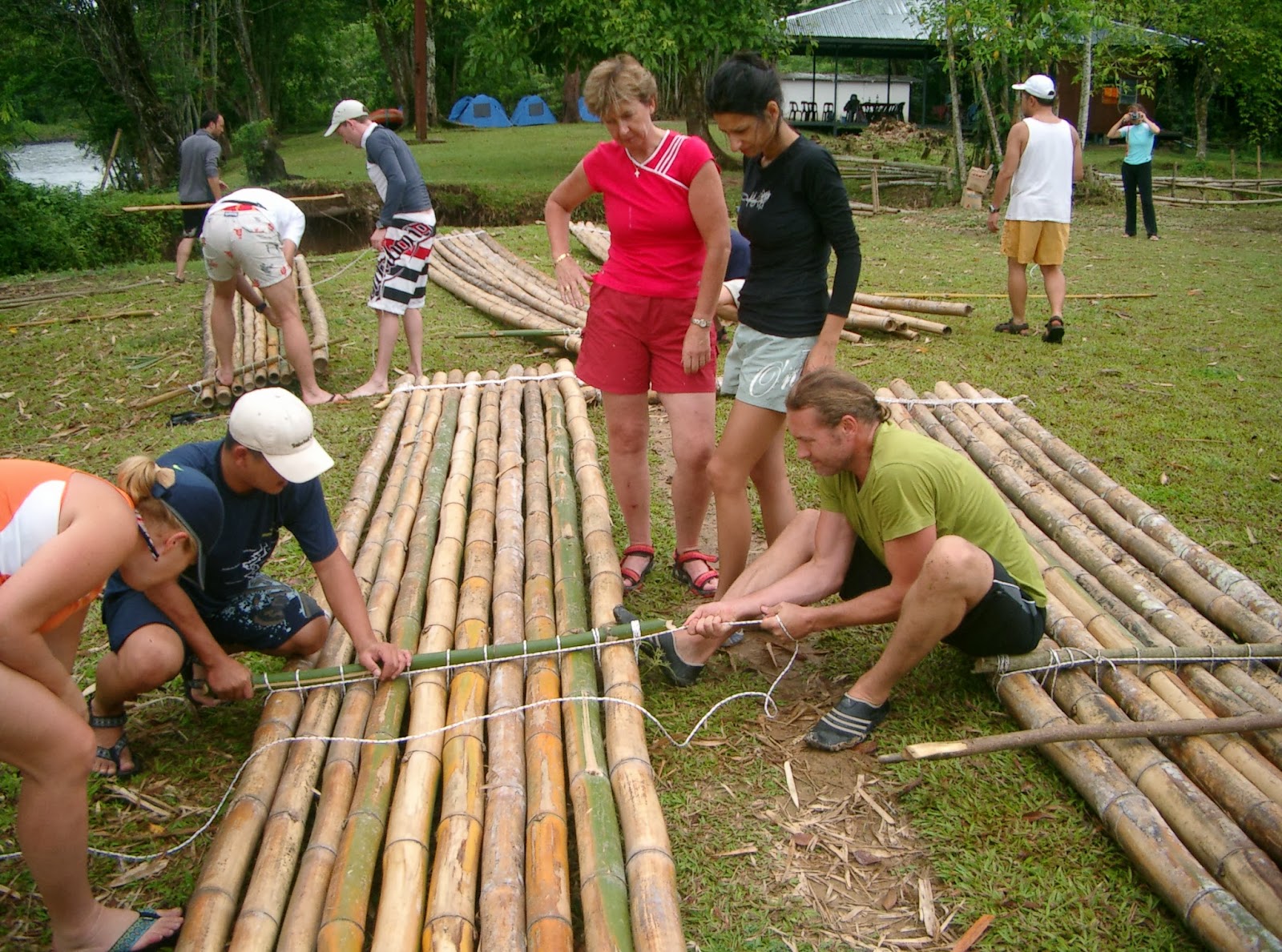 our journeys, our journals: Borneo Challenge: Building our Bamboo Rafts