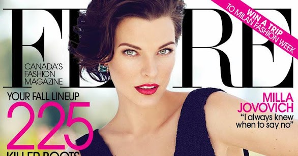 Smartologie: Milla Jovovich for Flare Magazine October 2012 - First Look