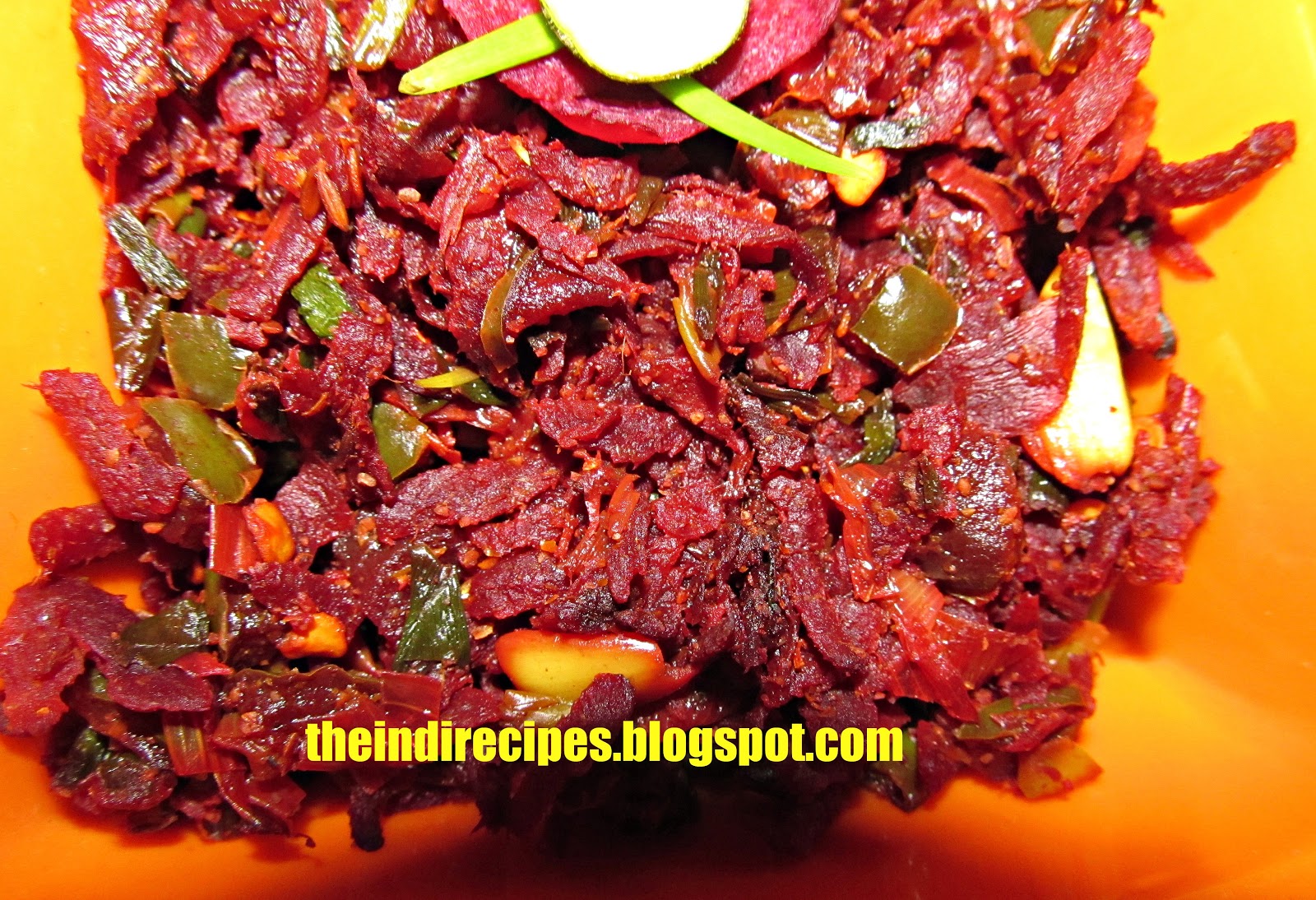 Tasty Healthy Easy Indian Recipes: Beet With Spring Onion Curry