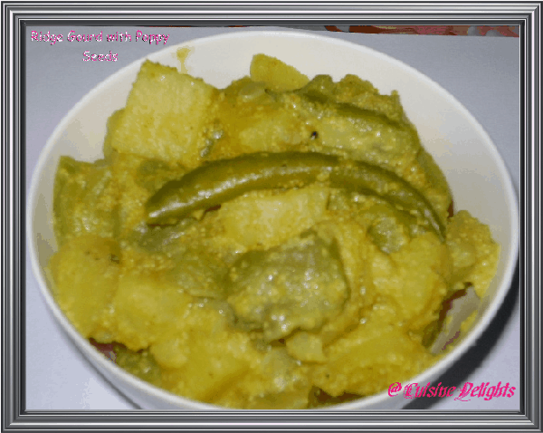 Ridge Gourd with Poppy Seeds / Aloo- Jhinge Posto - Cuisine delights