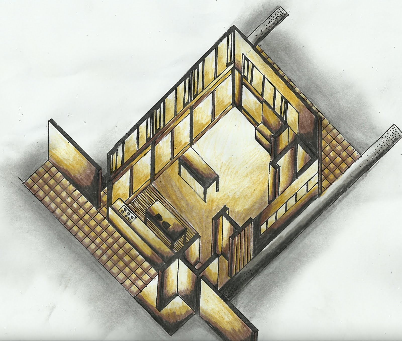 ARCH1142 - Kevin Suganda: Final Drawings - Sectional Axonometric