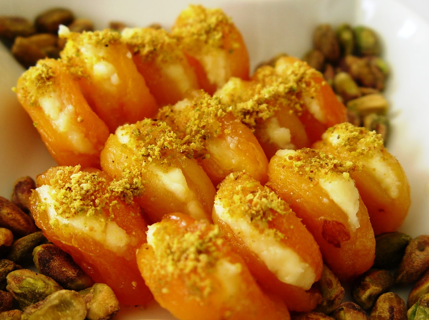 Kayisi Tatlisi - stewed dried apricots filled with walnuts and cheese ...