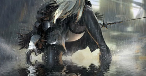 Nier Automata Rain In The Shadow 2B Wallpaper Engine Free