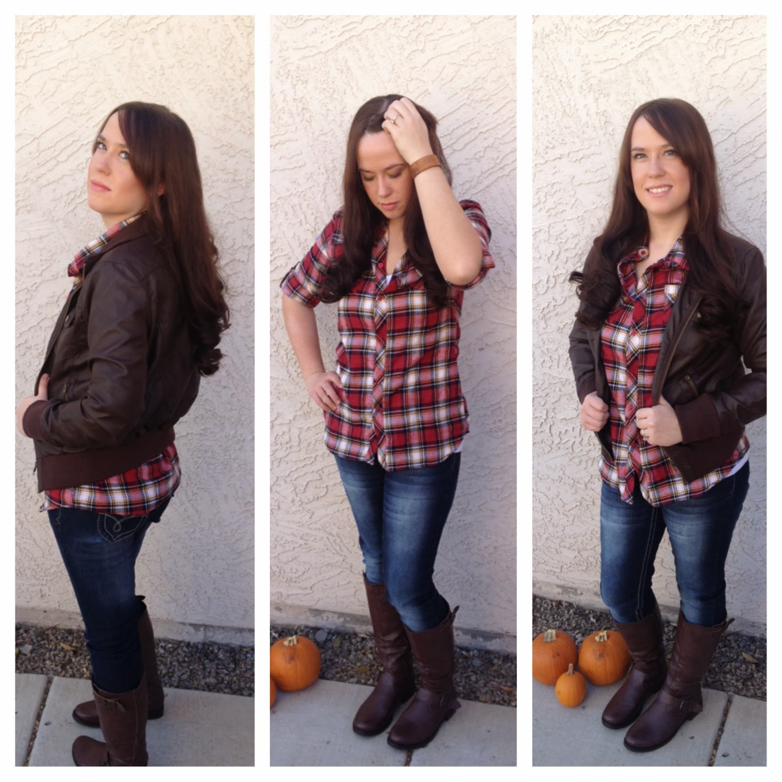 The Busy Broad: Wardrobe Wednesday- Plaid Shirt and Leather Jacket