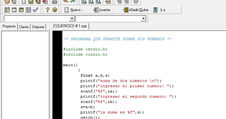 PROGRAMA PARA SUMAR DOS NÚMEROS ~ BLOG DEL PROFE RENAN GALVEZ 2018 - 2019