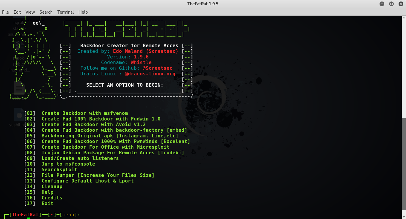 How to install TheFatRat on Kali Linux To make a Backdoor with FatRat
