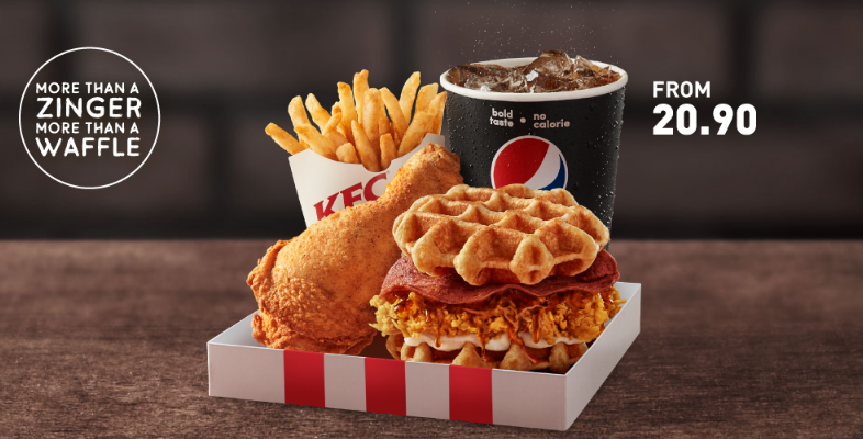 KFC全新食品：Zinger Waffle Burger