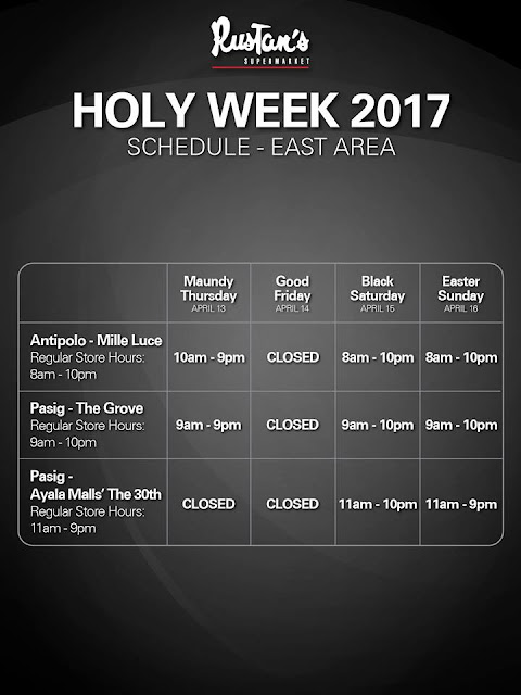 Manila Shopper: Holy Week / Lenten 2017 Schedule of Malls, Supermarkets ...