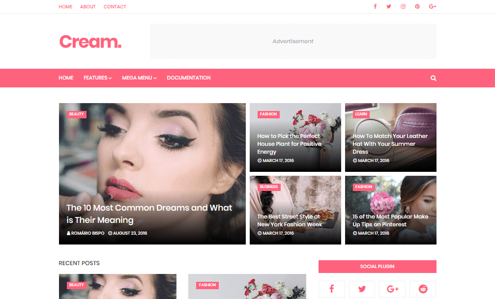Cream Fashion Magazine Blogger Template - Way2themes