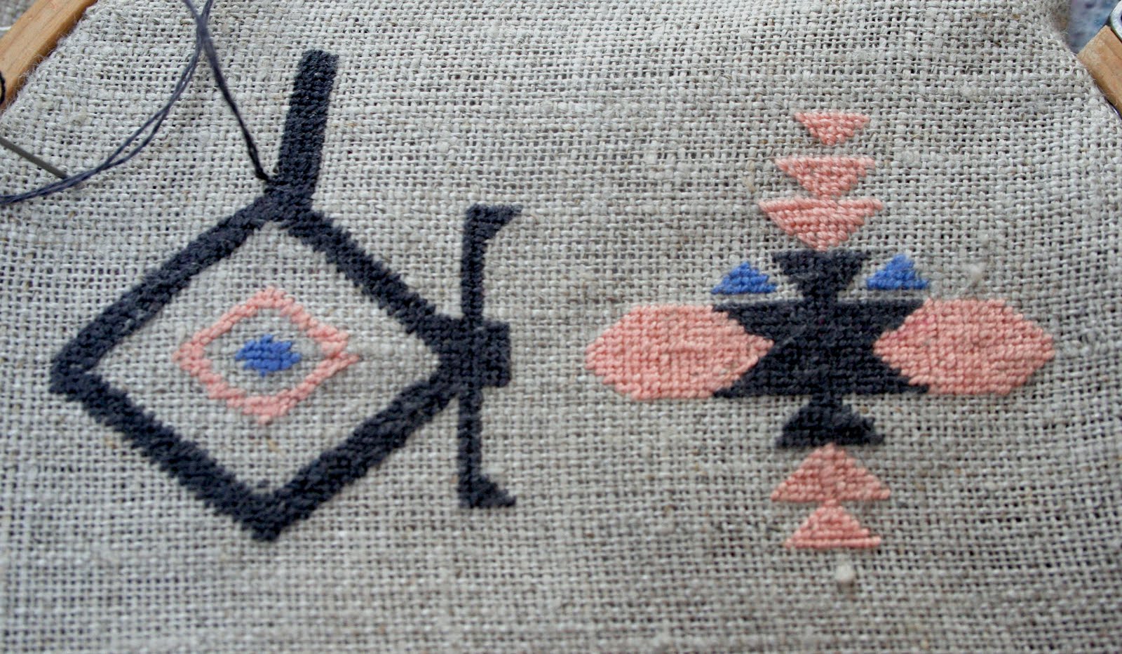 made by a friend: aztec cross stitch