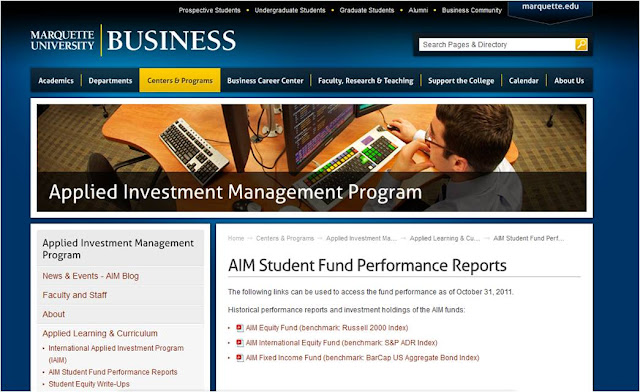Marquette AIM Program Blog: AIM Student Fund Performance Reports Now on ...