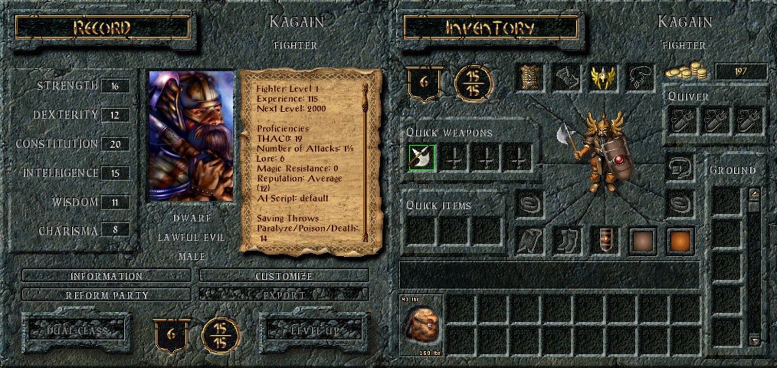 Best cRPGs: Kagain, Baldur's Gate 1 BG1 Companion