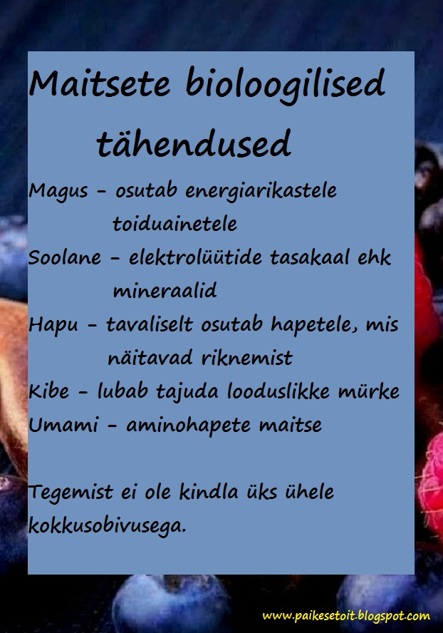 päikesetoit: Gastronoomia ja meie meeled vol 3 - maitsemeel