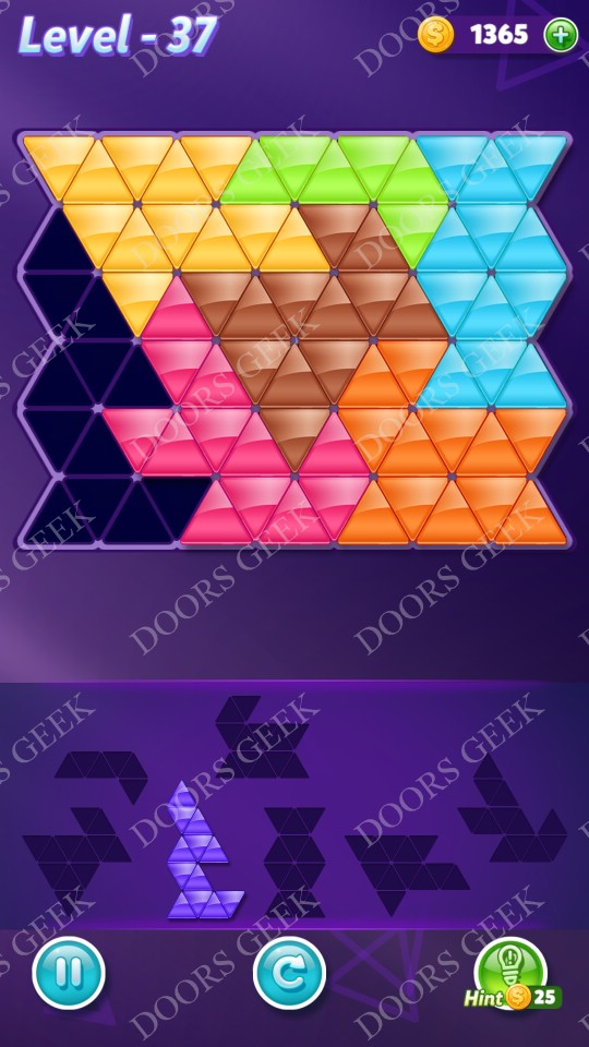 Block! Triangle Puzzle Advanced Level 37 Solution ~ Doors Geek
