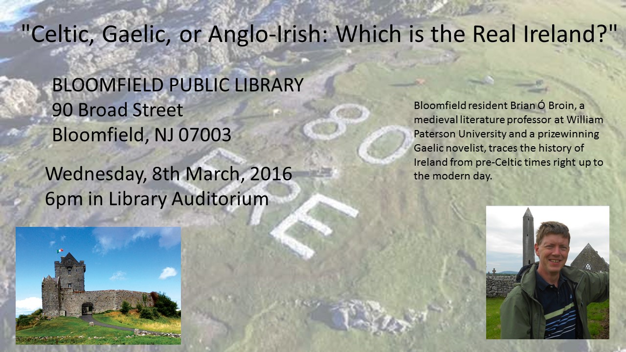 Medieval Anglo-Saxon Gaeilgeoir: Lecture on Ireland at Bloomfield ...