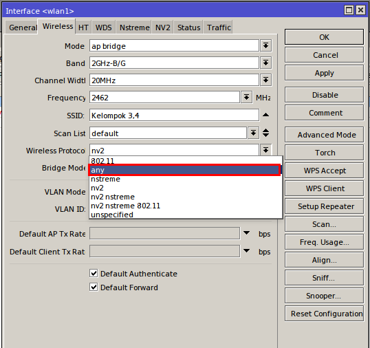 Konfigurasi Wireless Protocol Pada Mikrotik ~ Siswa TKJ