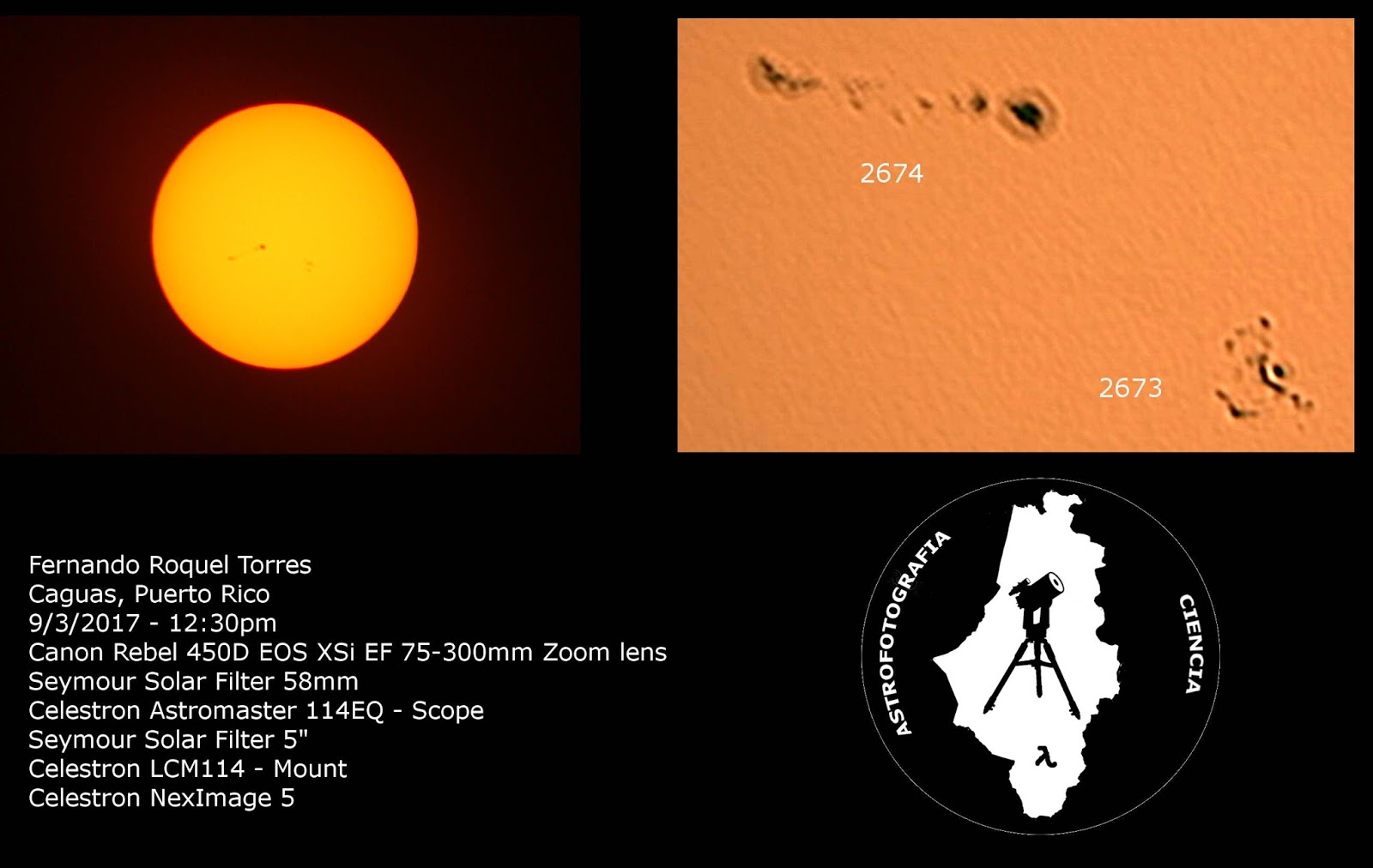 Astrofotografia y Ciencia: Captura del Sol con las manchas solares 2674 ...