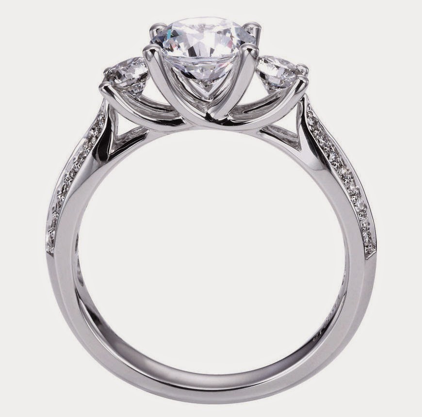 Vintage Style 3 Diamond Engagement Rings Model