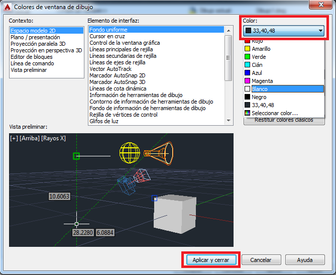 Cambiar color de fondo en AUTOCAD (en interfaz nuevo) - AYTUTO Blog