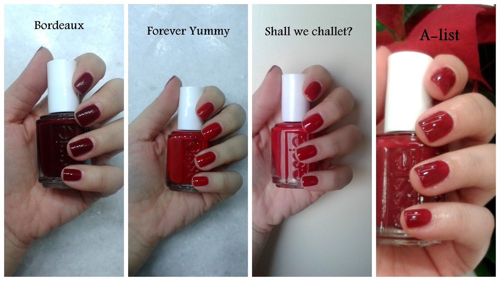 8 Essie Reds for your Christmas Manicure! ~ sissi's place