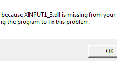แก้ปัญหาเกมเล่นไม่ได้: แก้ปัญหาเออเร่อ "The program can't start because XINPUT1_3.dll is missing ...