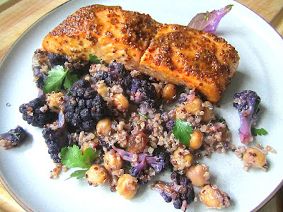 Purple Cauliflower w/ Chickpeas & Quinoa Salad