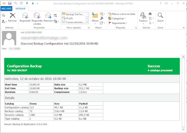 Pantallazos.es: Veeam Backup & Replication 9: e-mail notification.